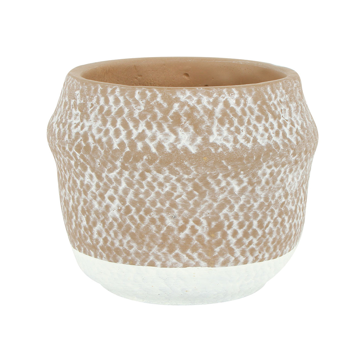 BACIA CEMENT PATTERN POT WITH HOLE AND STOPPER 25 X 22CM