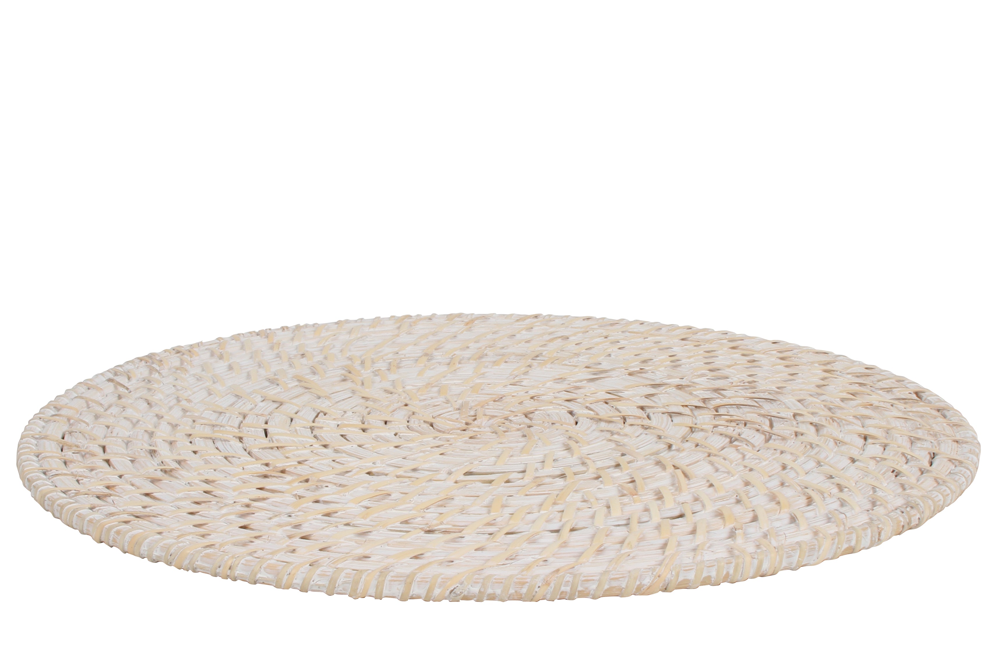 ZAHARA WHITE WASH ROUND DISPLAY MAT 38 X 1CM